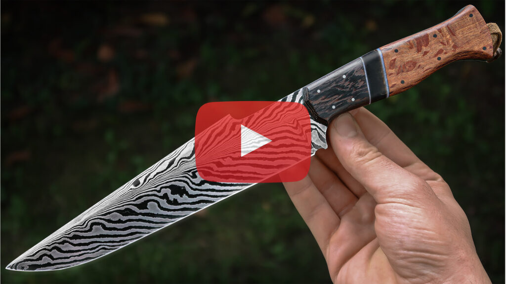 Feather Damascus Hunter Knife – Black Beard Projects